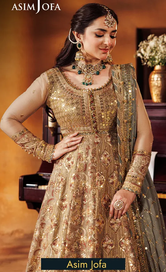 Golden Colour Anarkali Dress - Buy Now Online in UK
